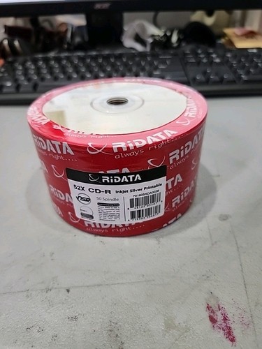 300 Ridata 52X Inkjet Silver Printable Blank CD-R Recordable Disc 700MB ...