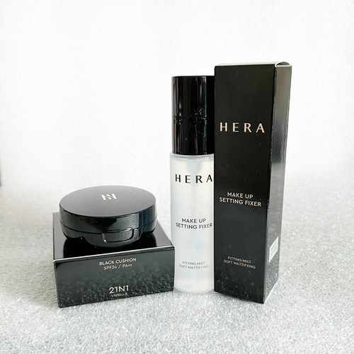 HERA THE BLACK TRIAL KIT (Black Mini Cushion#21N1 5g + Make Up Fixer ...