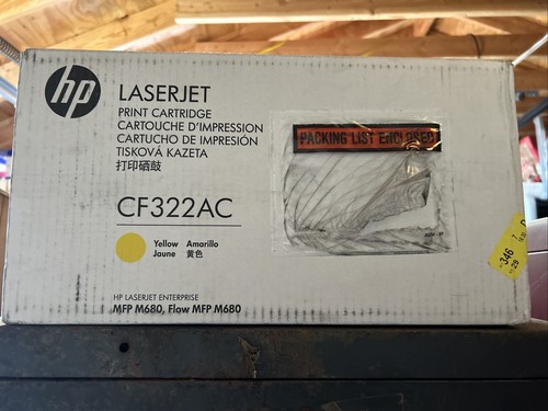 NEW Hewlett Packard HP CF322AC Laserjet Print Cartridge Yellow MFP M680 ...