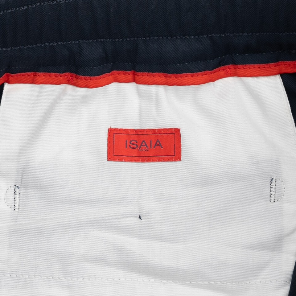 1100$ ISAIA NAPOLI "Iconic" Dark Blue Drawstring Trousers Pant Wool ...