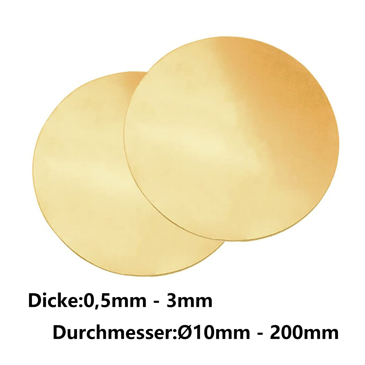 H62 Messing Scheiben Rund Platte Dicke 0,8mm bis 3mm Metall Ronde Ø50mm ...