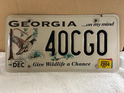 Vintage 2004 Wildlife Georgia License Plate | eBay