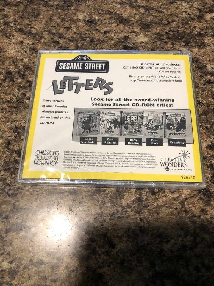 Sesame Street letters CD-Rom Creative Wonders for Windows 1995 | eBay