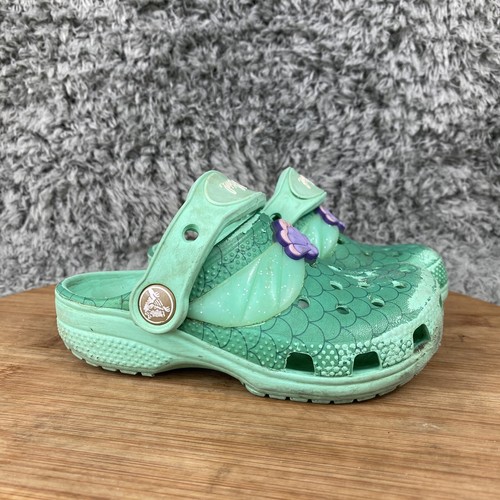 Crocs Disney Ariel Mermaid Classic Clogs Youth Girls Toddler Size 6 ...