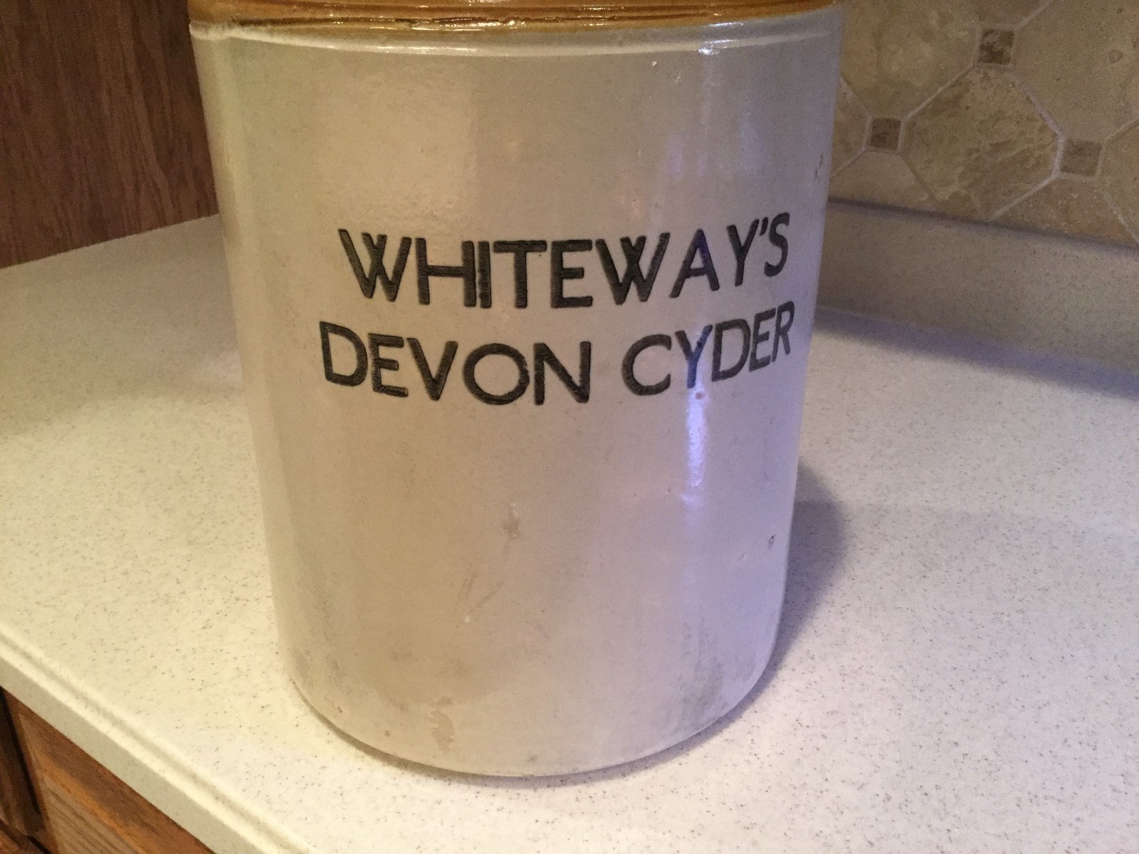 Vintage Whiteway's Devon Cyder Stoneware Dispenser Jug Graphics Nice 15 ...