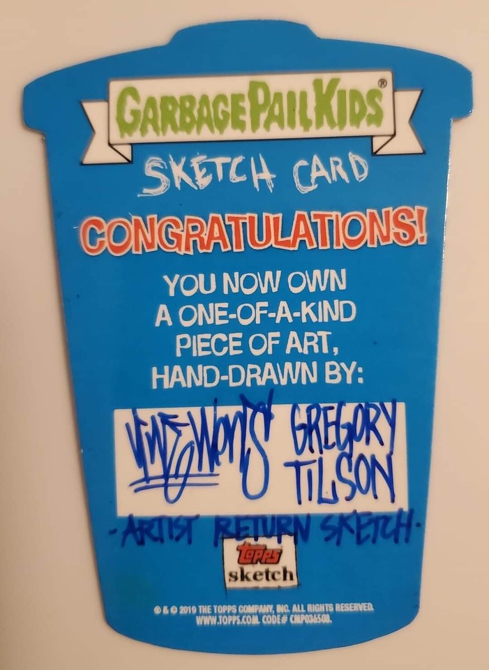 Garbage Pail Kids Greaser Greg AP Sketch Greg Tilson | eBay