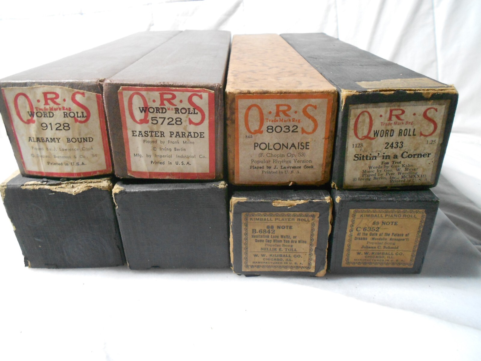 Lot Of 8 Vintage Player Piano Rolls From The early 1900's | eBay