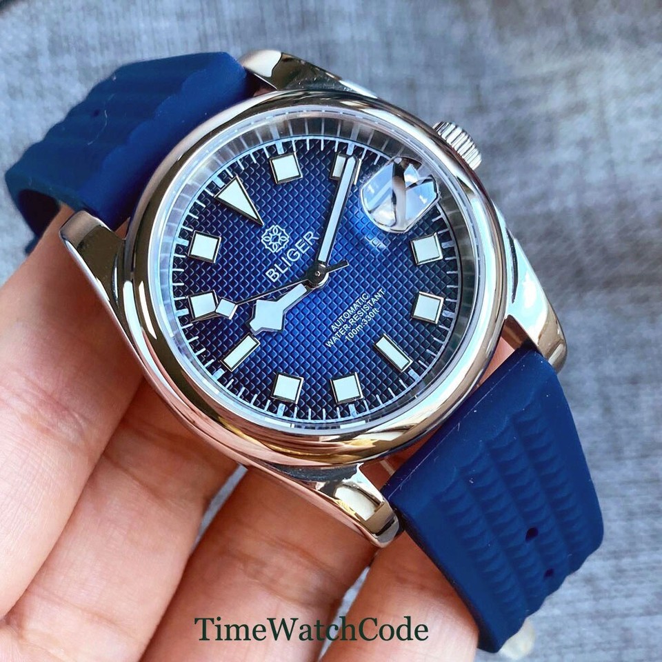 Bliger Automatic Watch for Men 36mm or 39mm NH35 Sapphire Crystal Auto ...