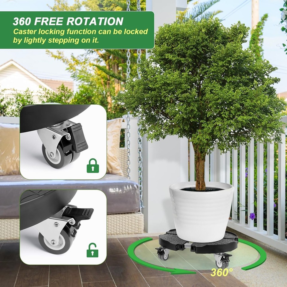 Plant Caddy Movable Stand Extendable Trolley Large Heavy Duty Plant Pot ...