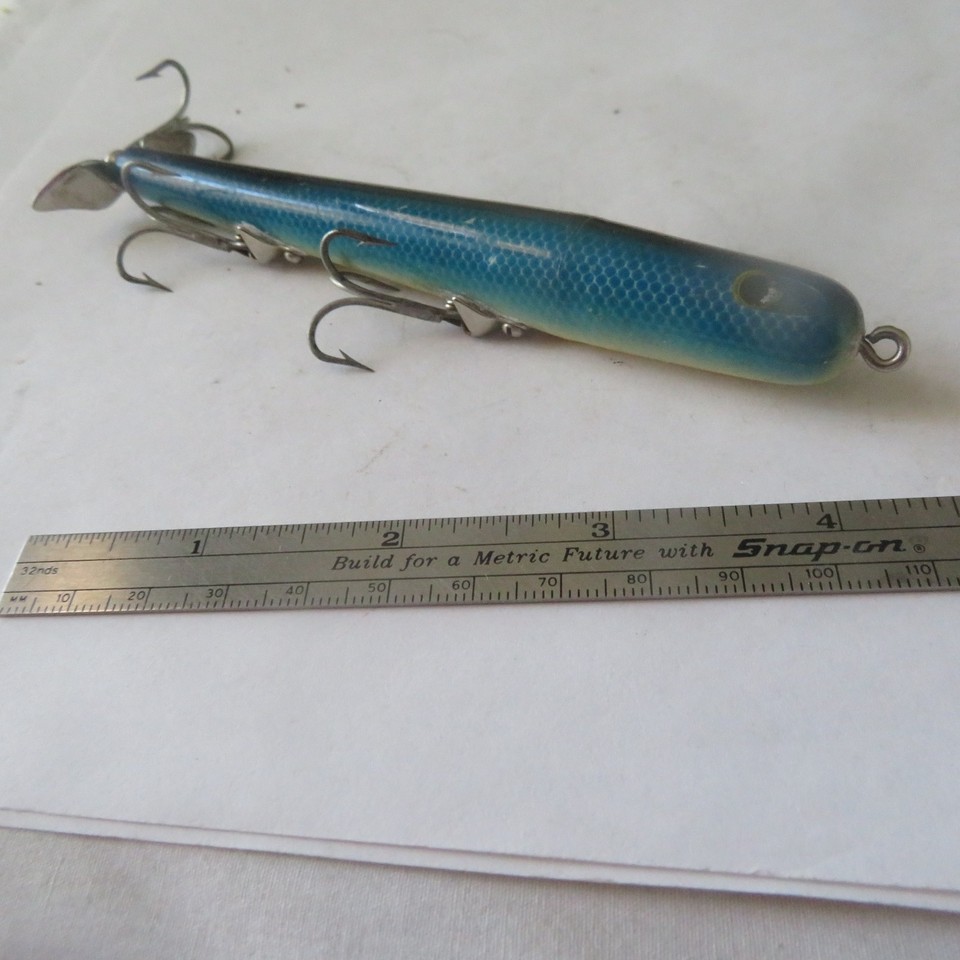 FISHING LURE ARBOGAST 5" SKINNY MINNY MINNOW BLACK BACK, BLUE SCALES ...