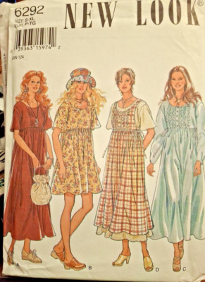 Dress Gown Cottagecore S M L XL New Look 6292 Sewing Pattern New | eBay