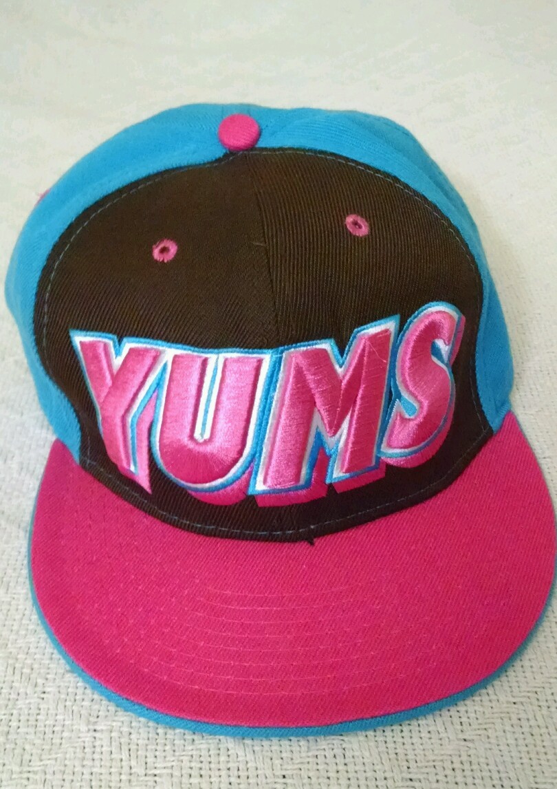 New Era Bold YUMS Pink Blue Brown Snapback Style *Very good condition ...