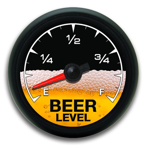 Beer Meter Gauge Sticker Funny Drinking Decal Cooler Cup Mug Keg Bar ...