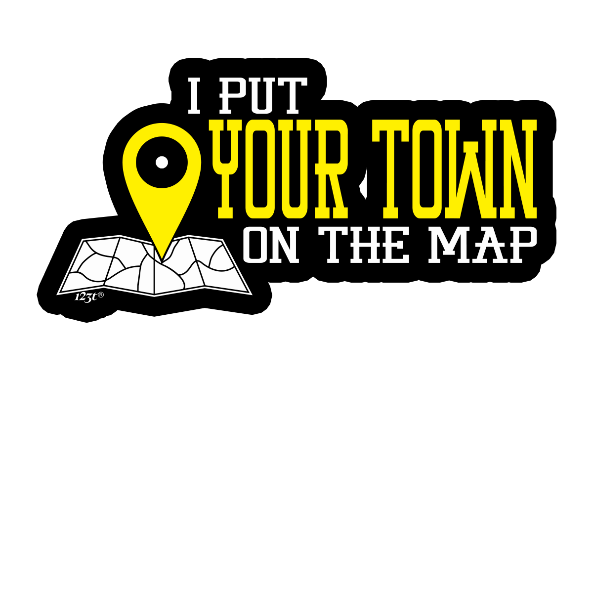 2 x Car Stickers - i put on the map your town Decal Truck Bumper Window ...
