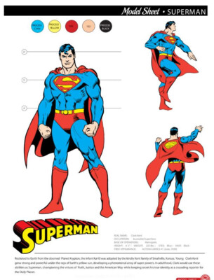 DC style guide print A4 SUPERMAN Model Sheet Color | eBay