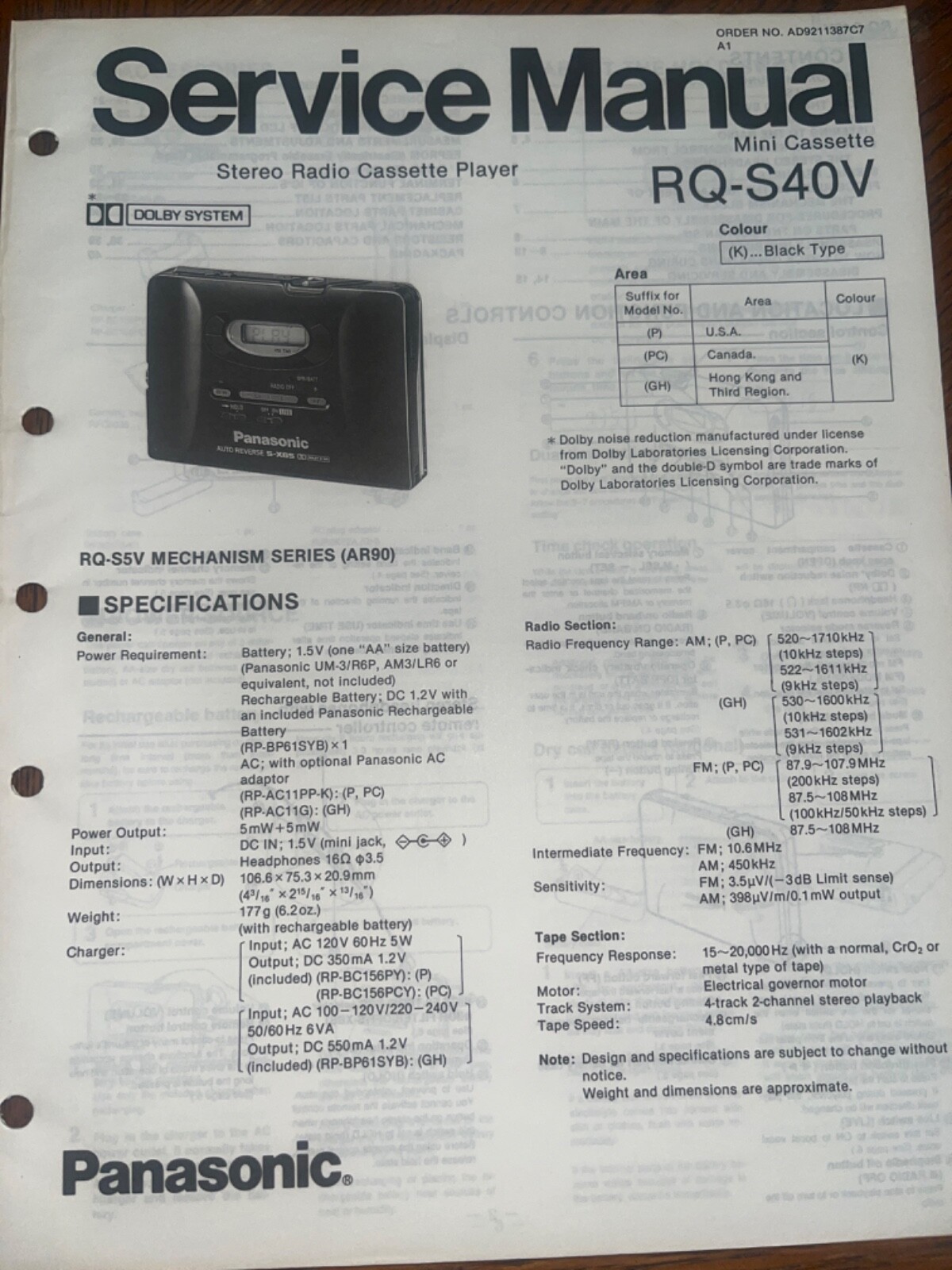 Panasonic Radio Cassette Corder Rq-s40v Vintage RARE 180425 for sale ...