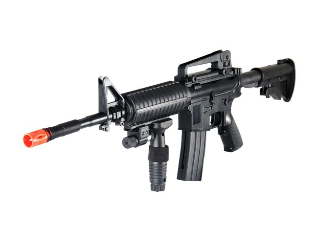 Cyma Airsoft M16 Ris Spring Rifle W/ Flashlight and Mock Suppressor for ...