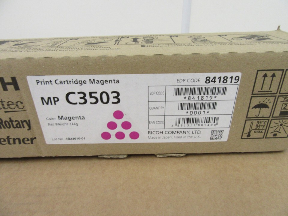 Genuine Ricoh Aficio MP C3503 C3003 Toner, Magenta, EDP Code 841819 NEW ...
