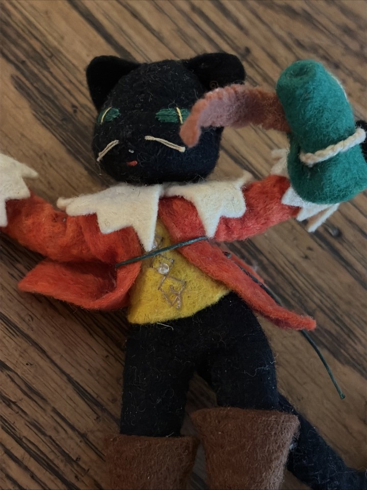 Vintage BAPS Edith Von Arps 4" Puss In Boots Felt Doll Made In Germany ...