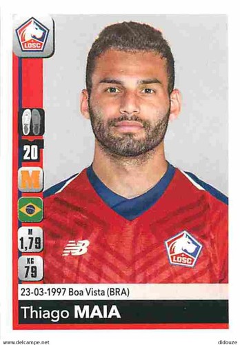 Stickers Panini France Foot 2018-2019 - 161 - LOSC Lille - Thiago Maia ...