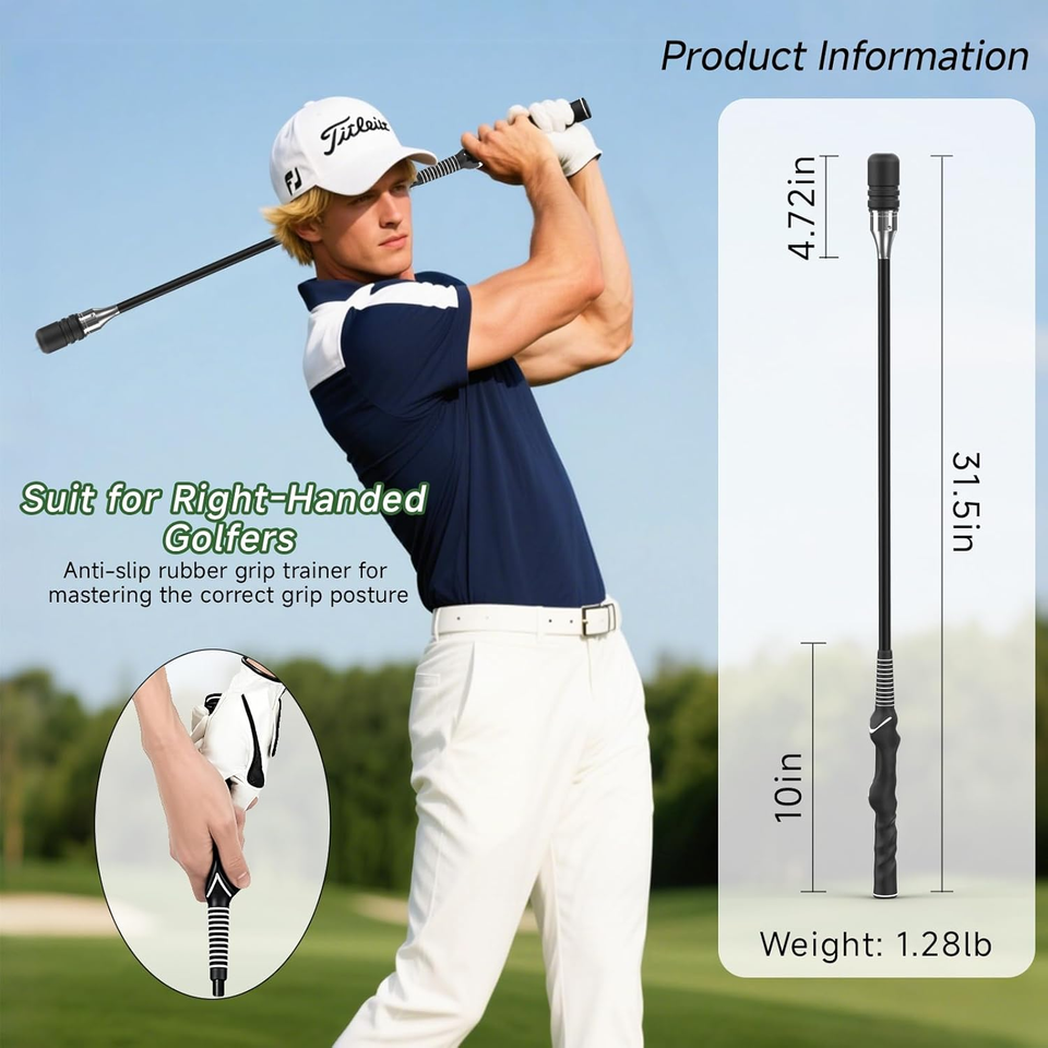 Golf Swing Trainer, Right-Handed Click Stick Grip Trainer | Practice ...