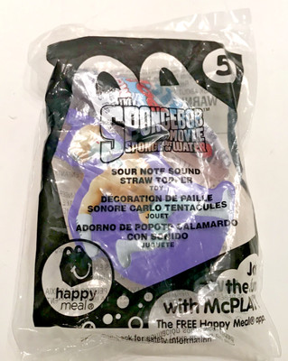 McDonald's Happy Meal Toy SpongeBob Purple Sour Note Sound Straw Topper ...