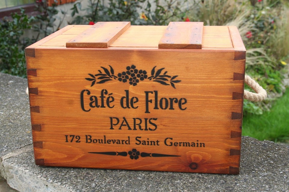 VINTAGE WOODEN RUSTIC STORAGE BOXES CHEST TRUG CRATE SHABBY PERSONALISE ...