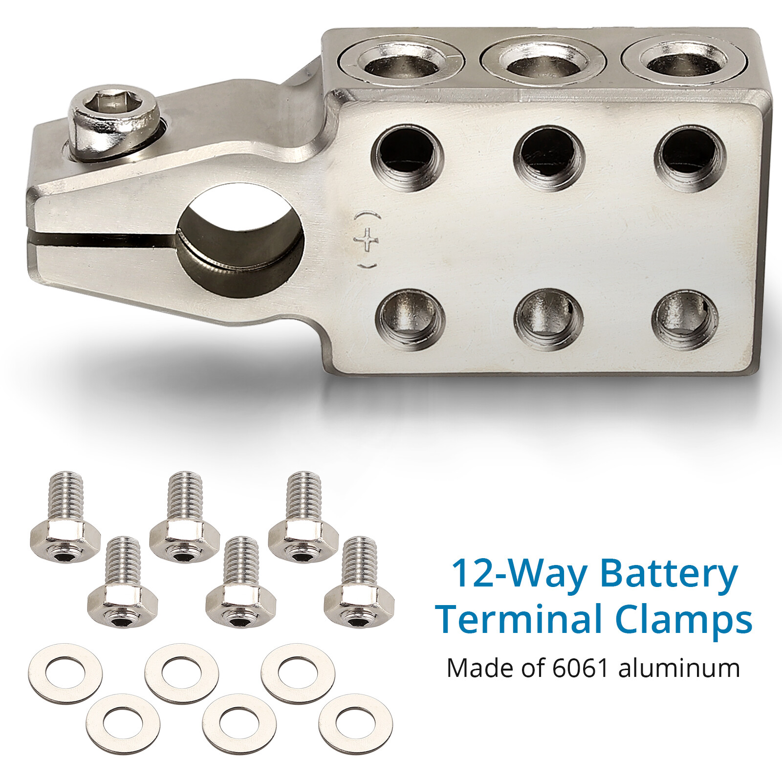 12V Battery Terminal Clamps Connector 1/0 2 4 8 AWG Gauge Positive ...