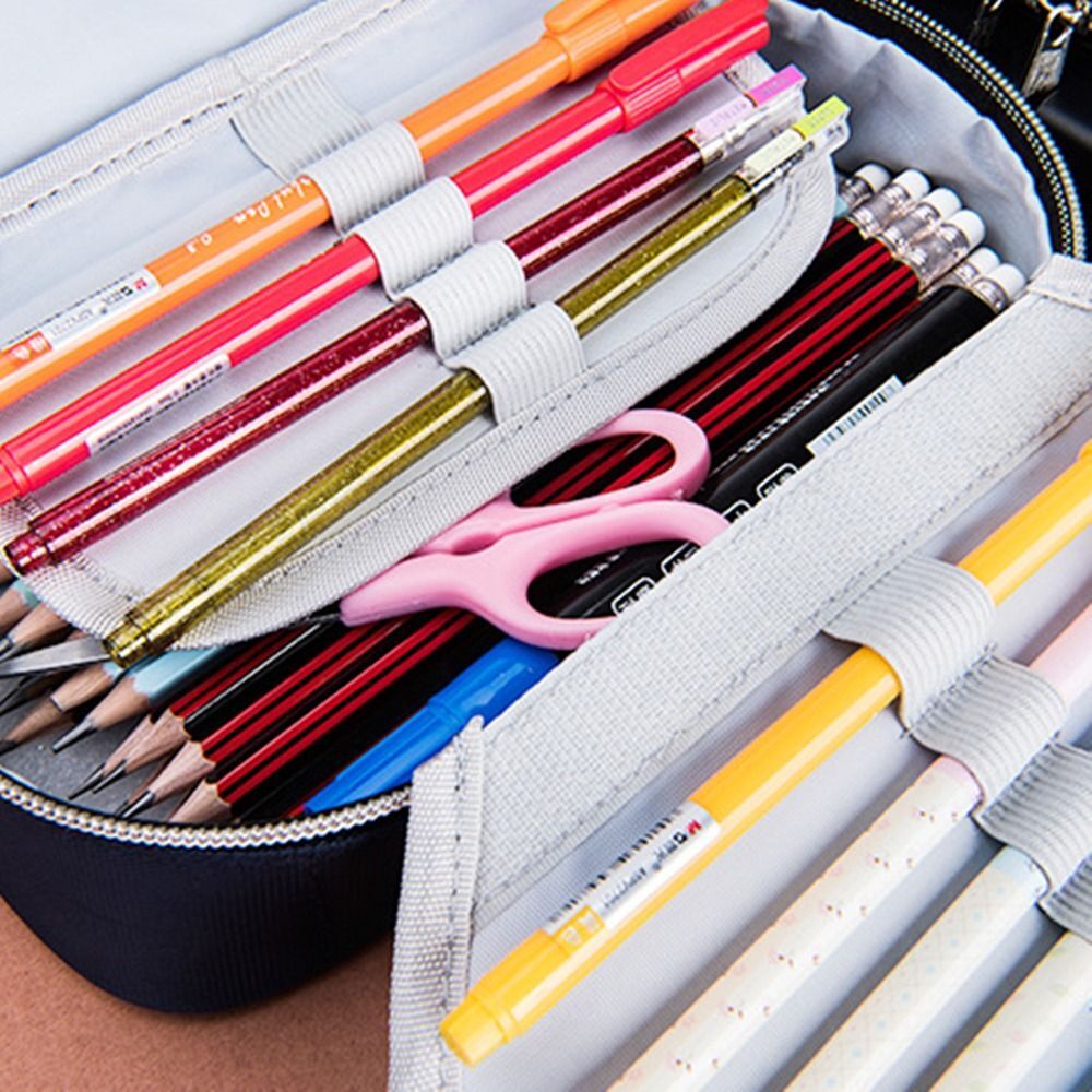 Three Layers Pencil Cases Pencil Box Pencil Case Canvas Storage ...