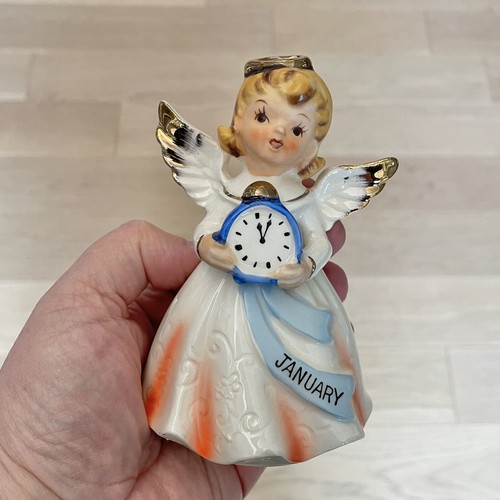 Vintage Nippon Yoko Boeki January Birthday Girl Angel Clock Figurine ...