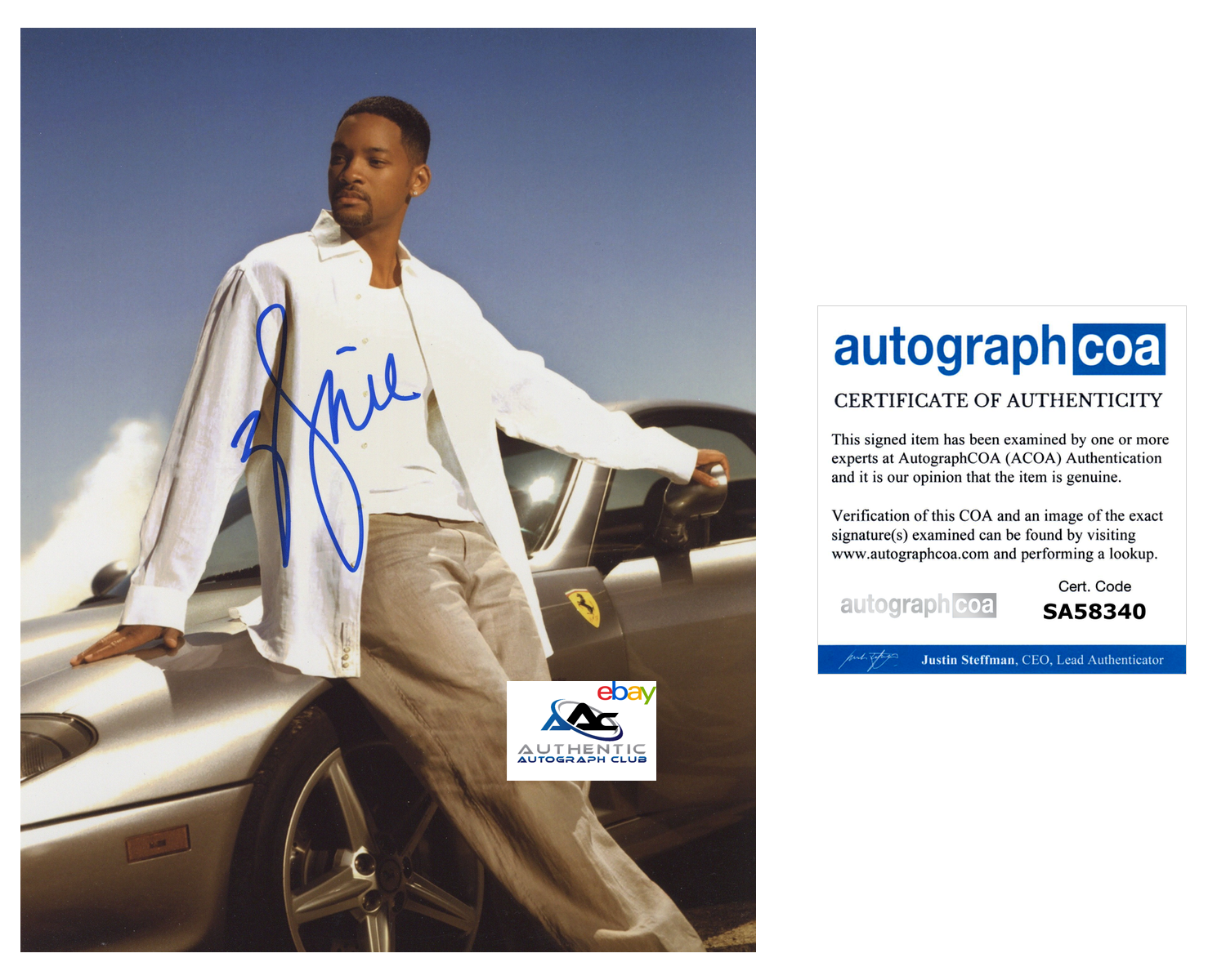 WILL SMITH AUTOGRAPH SIGNED 8x10 PHOTO FRESH PRINCE OF BEL AIR ACOA | eBay