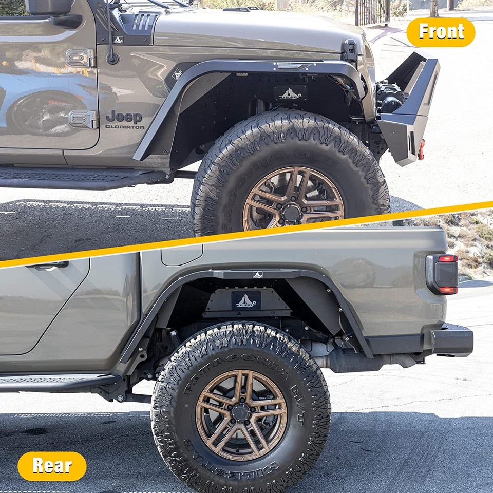 Front & Rear Inner Fenders Liners for Jeep Gladiator 2019-2026 JT Steel ...