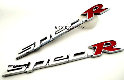 Spec R badges for silva x 2 spec-R 15 x 2cm red & chrome ABS adhesive ...