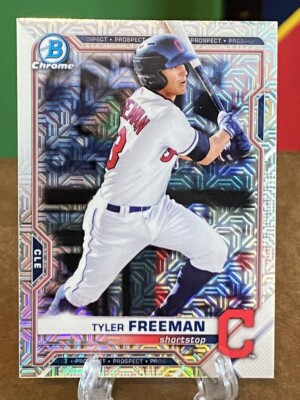 2021 Bowman Chrome Tyler Freeman Cleveland Indians Mojo Refractor Card ...