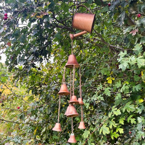 Watering Can Wind Chime Cast Iron Copper Antique Galvanised Outdoor ...