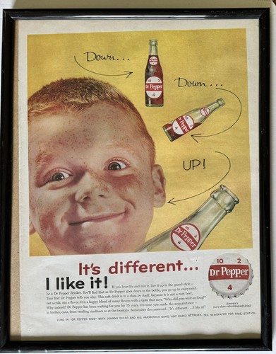 Vintage 1960s Dr Pepper Magazine Printed Advertising Poster 14x11 ...