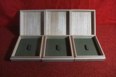 Japanese Wooden Tsuba Box 3 Pieces for Antique Collector Made in Japan ...