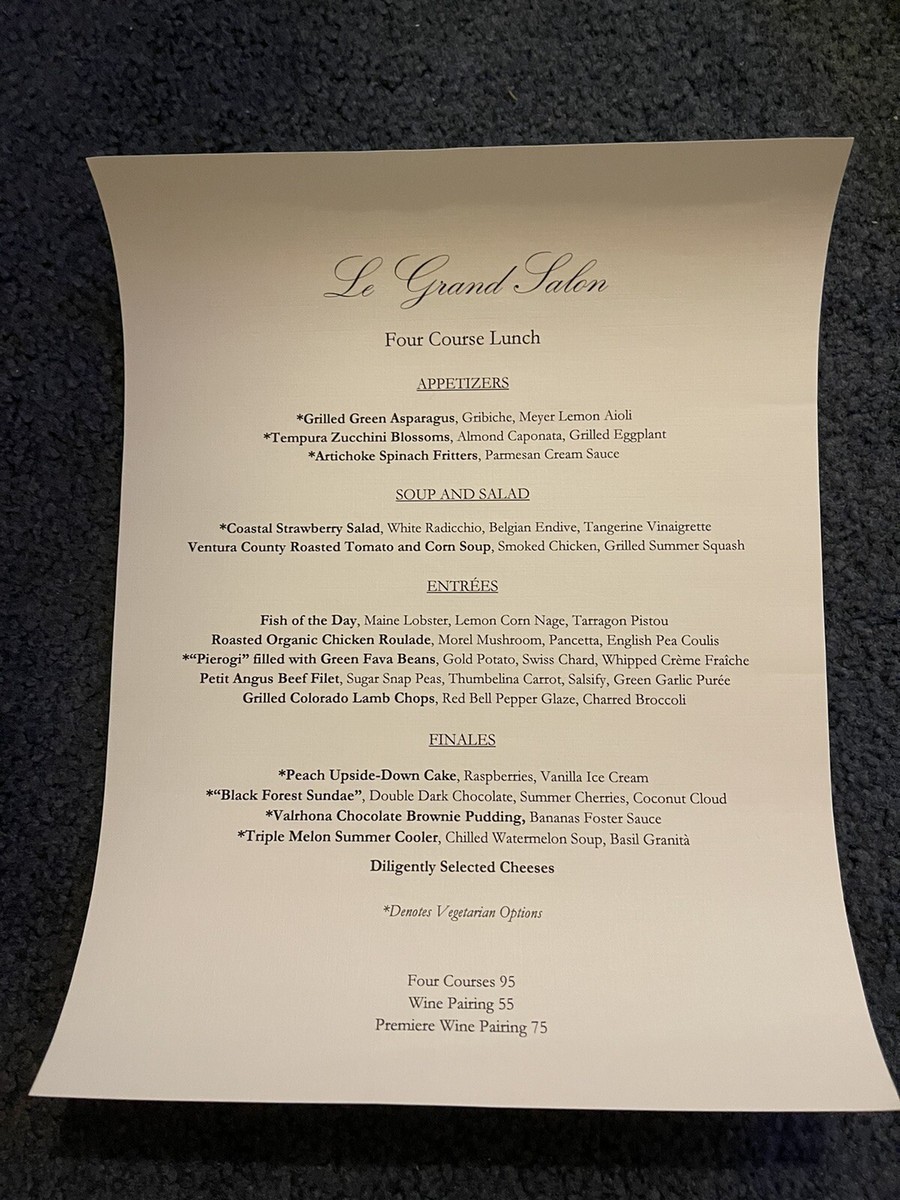 Salon Menu