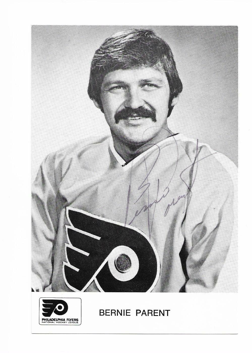 BERNIE PARENT Autographed Signed Team Issued Postcard Philadelphia ...