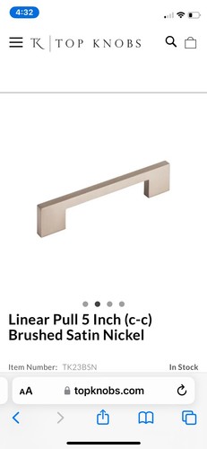 Set of 10 Top Knobs Cabinet Linear Pull 5 1/2” Inch (c-c) Brushed Satin ...