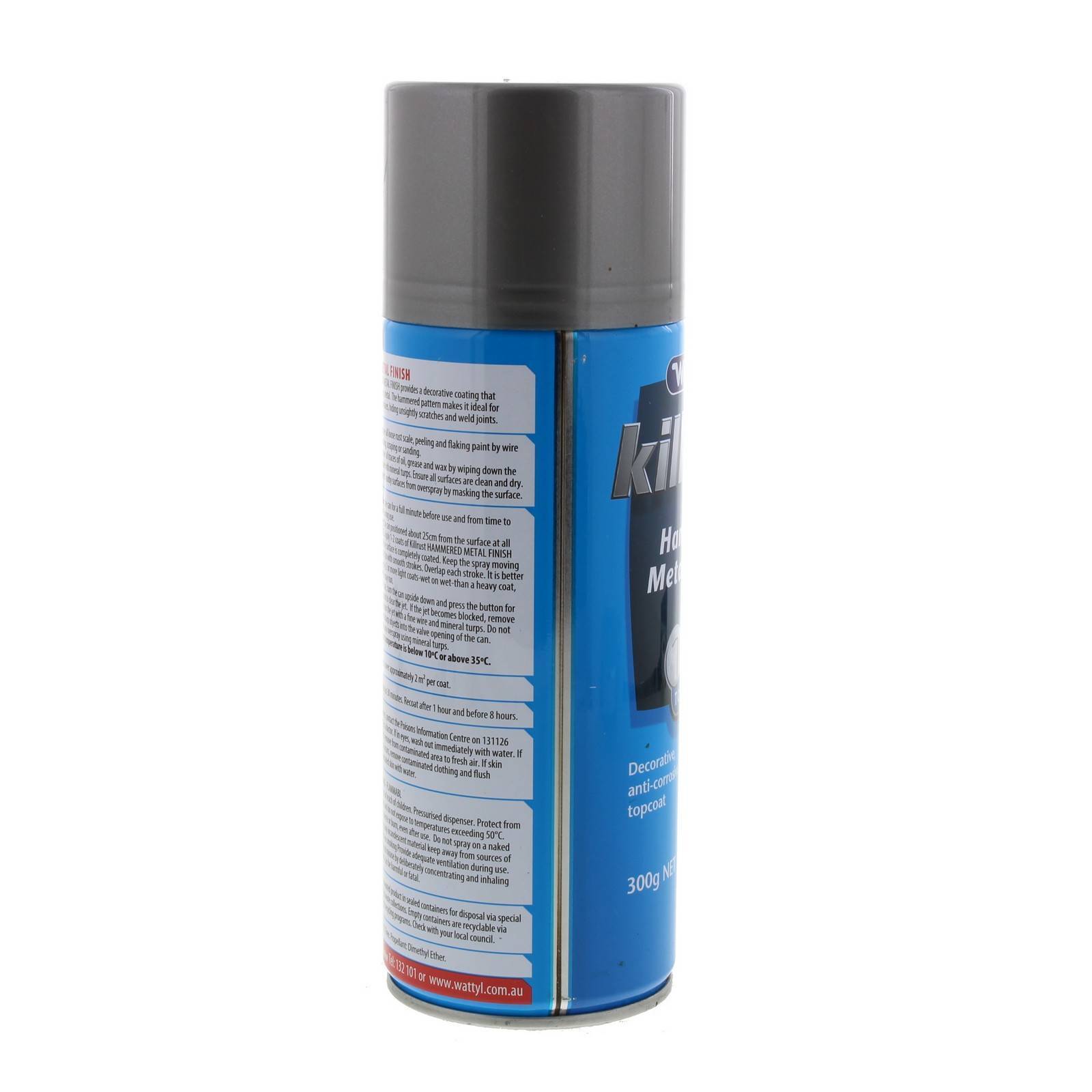 Killrust Hammered Finish Gun Metal Spray Paint Can 300g Wattyl Anti ...