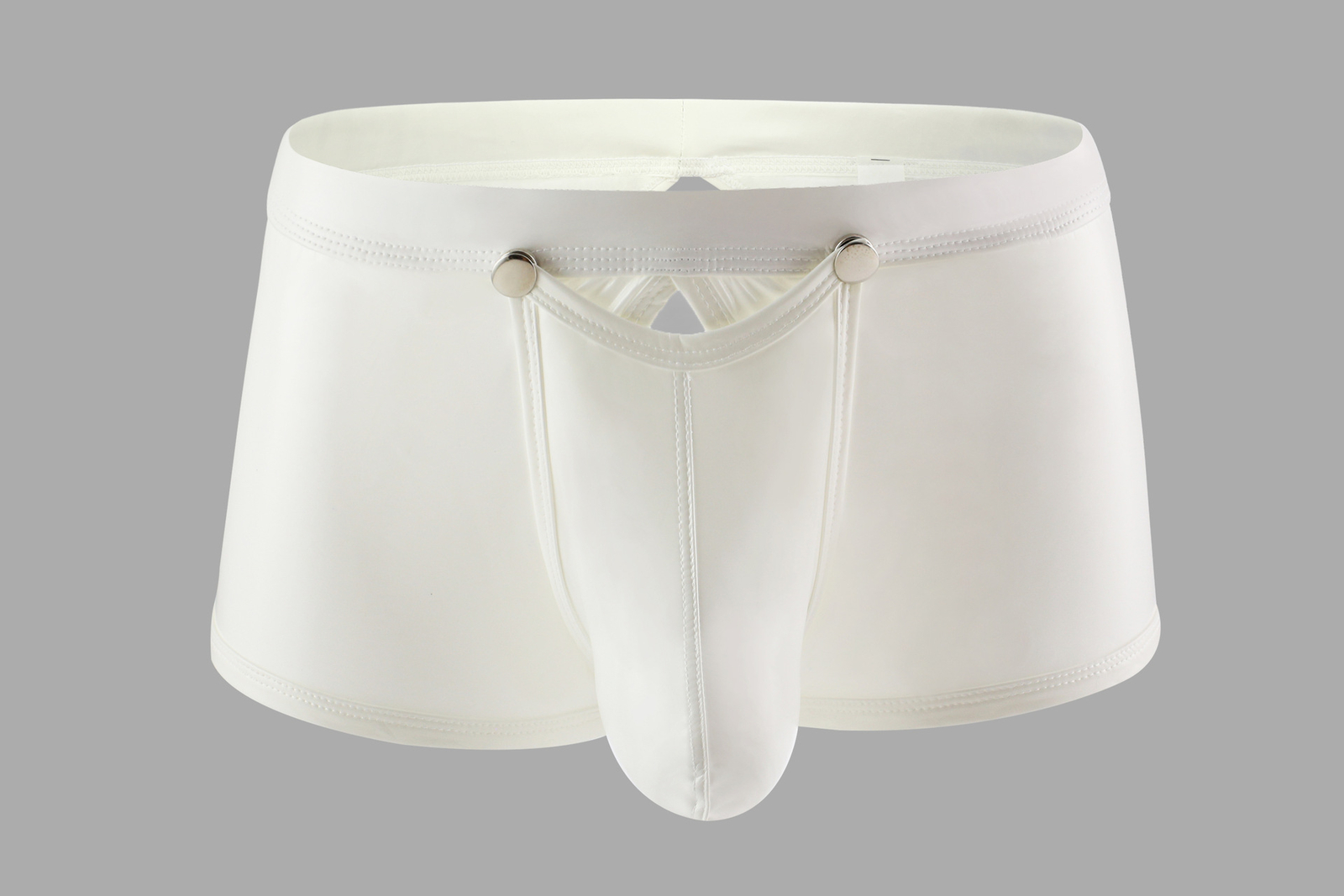 ZONBAILON Men's Faux Leather Back Cutout Sexy Boxer Briefs Snap Open | eBay