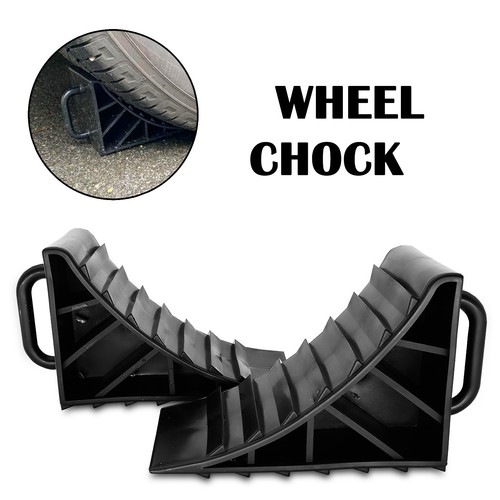 2PCS Wheel Chock Stops Car Trailer Boat Caravan Tough Chocks Heavy Duty ...