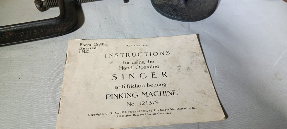 Singer Pinker Ball Bearing Godzilla hand Operated With Clamp VINTAGE | eBay