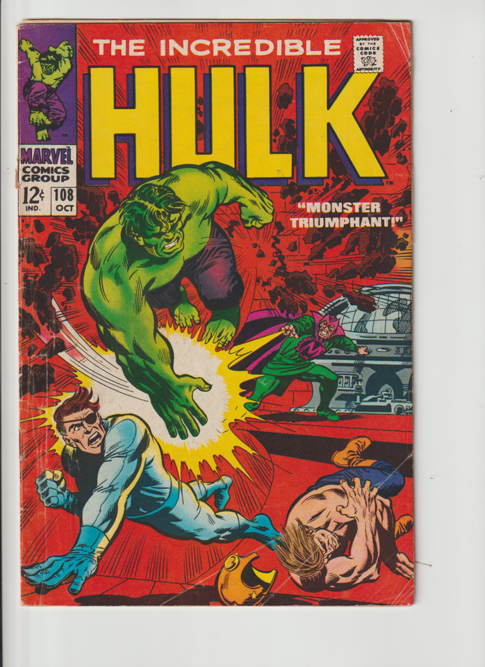 HULK / #108 & 109 / "The Lost Land of KA-ZAR "/ 1968 Silver Age / See ...