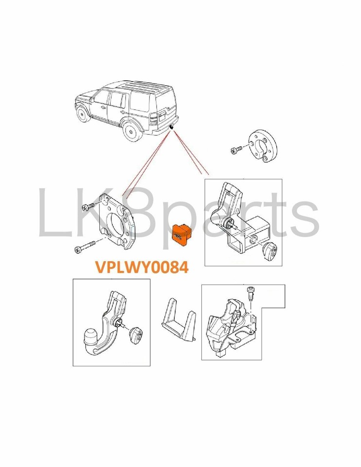 Land Rover Range Sport LR3 LR4 2" Tow Hitch Plug Cover with Logo ...