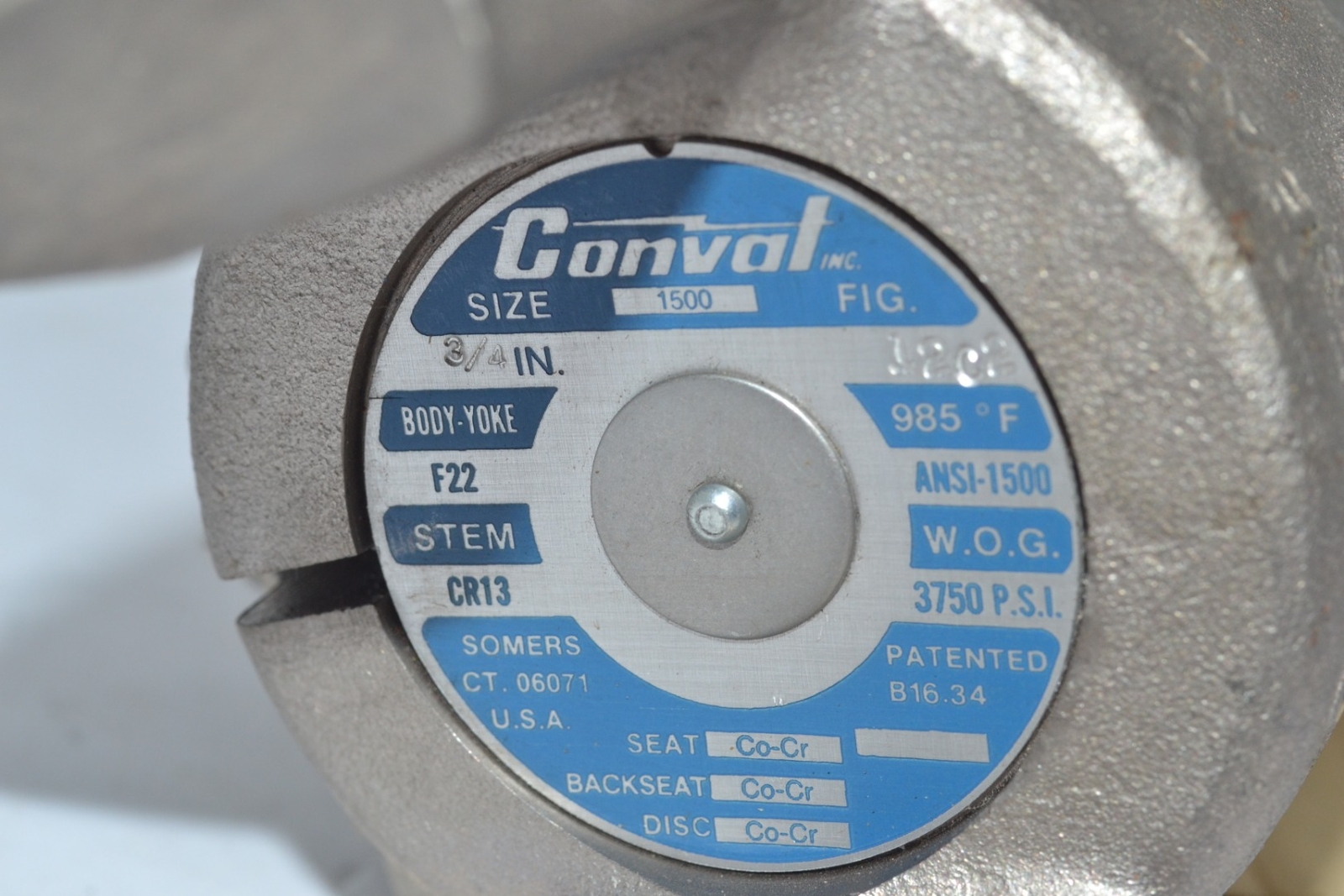 NEW Conval 3/4'' Angle Globe Valve, 12C2 F22 CR13 3750 PSI, 194-02882 ...