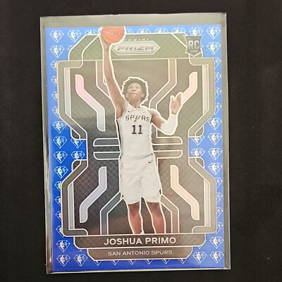 2021-22 Panini Prizm Joshua Primo #298 75th Anniversary Blue Diamond ...
