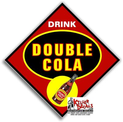 (DC-101) 8" DOUBLE COLA DIAMOND COOLER POP soda coca cola machine decal ...