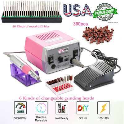 30000RPM Professional Electric Nail Drill File Bits Machine Manicure ...